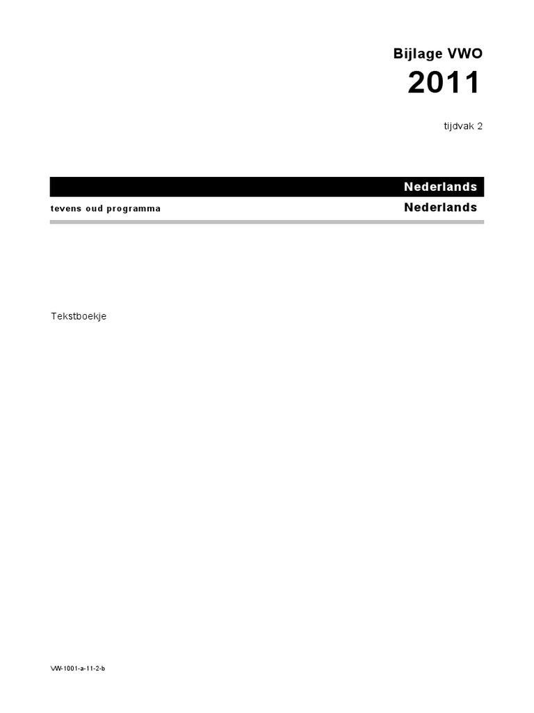 VWO Examen Nederlands 2011 | PDF