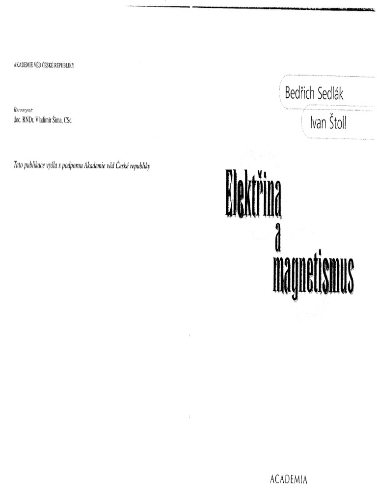 Elektrina A Magnetismus Sedlak-I Stoll | PDF