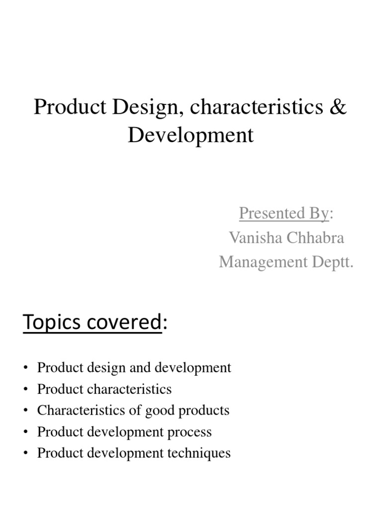 Product Design, Characteristics & Development | PDF | New Product ...