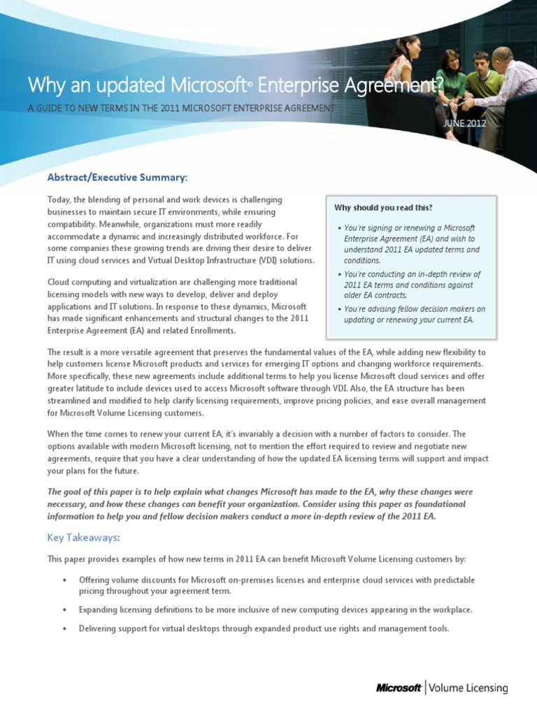 Why an Updated Microsoft Enterprise Agreement White Paper 0212 ...