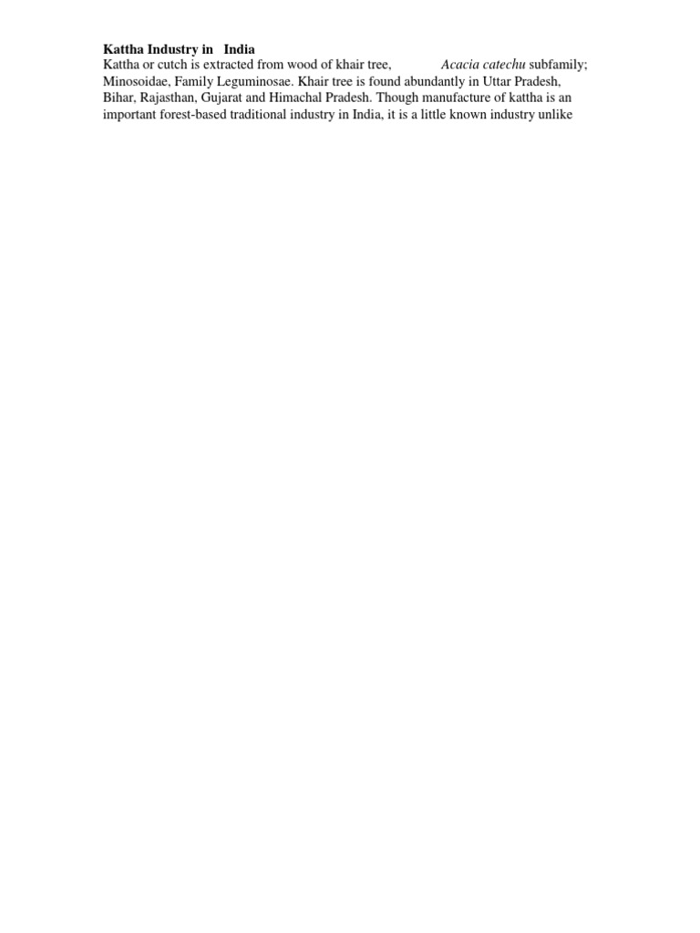 Kattha Industry in India | PDF | Wood | Trees