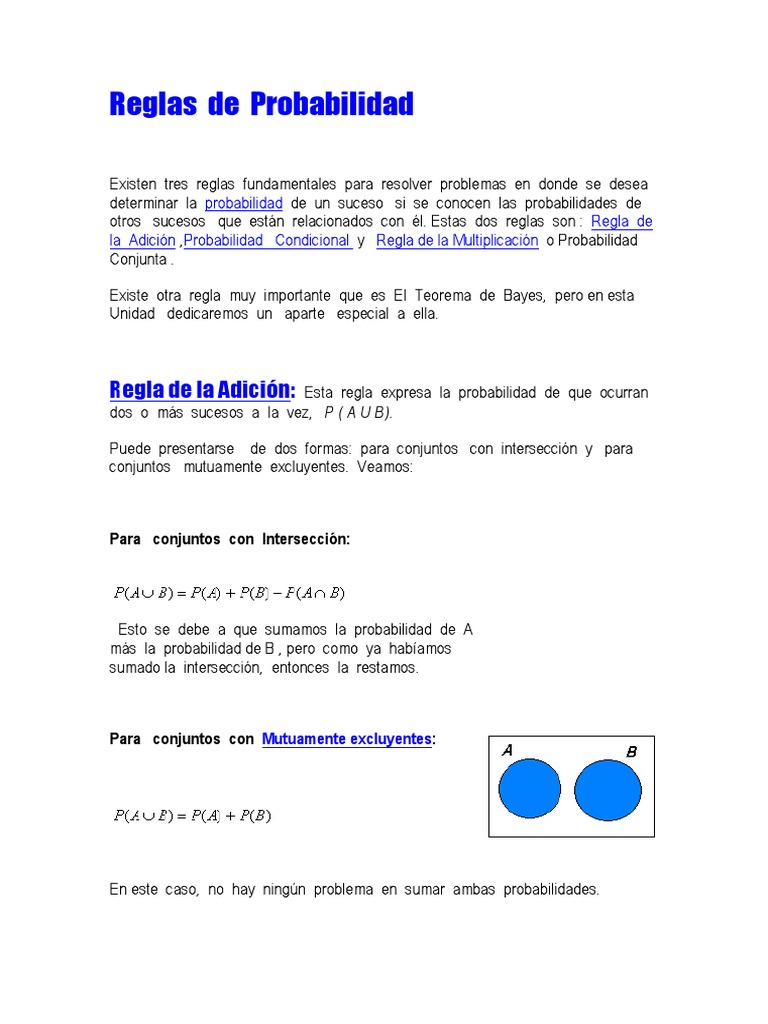 Reglas de La Probabilidad | PDF | Probabilidad | Números