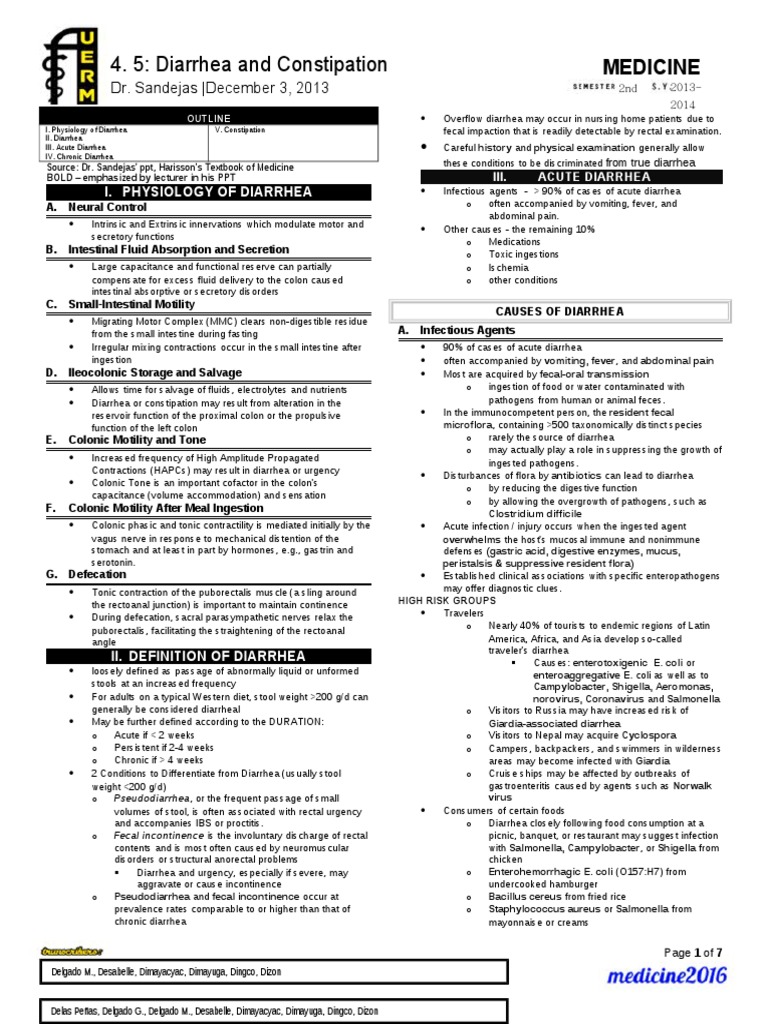 5: Diarrhea and Constipation: Medicine | Download Free PDF ...