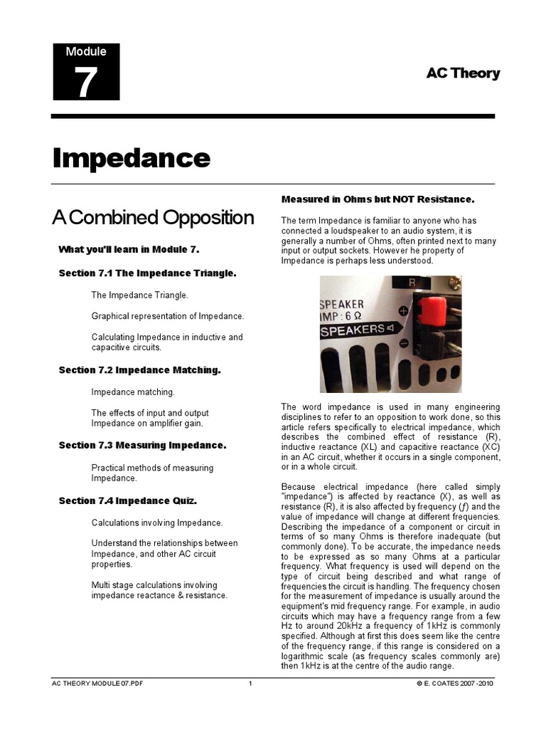 Ac Theory Module07 | Download Free PDF | Electrical Impedance | Amplifier