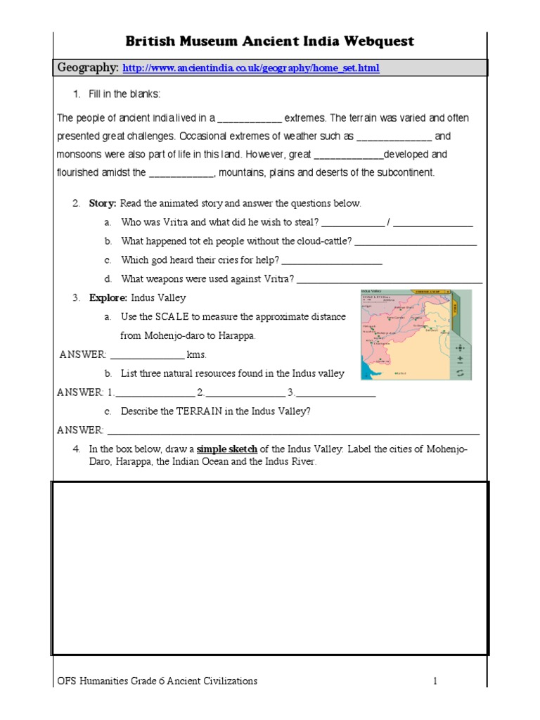 Ancient India Webquest-11 | PDF | Indus River | Pottery