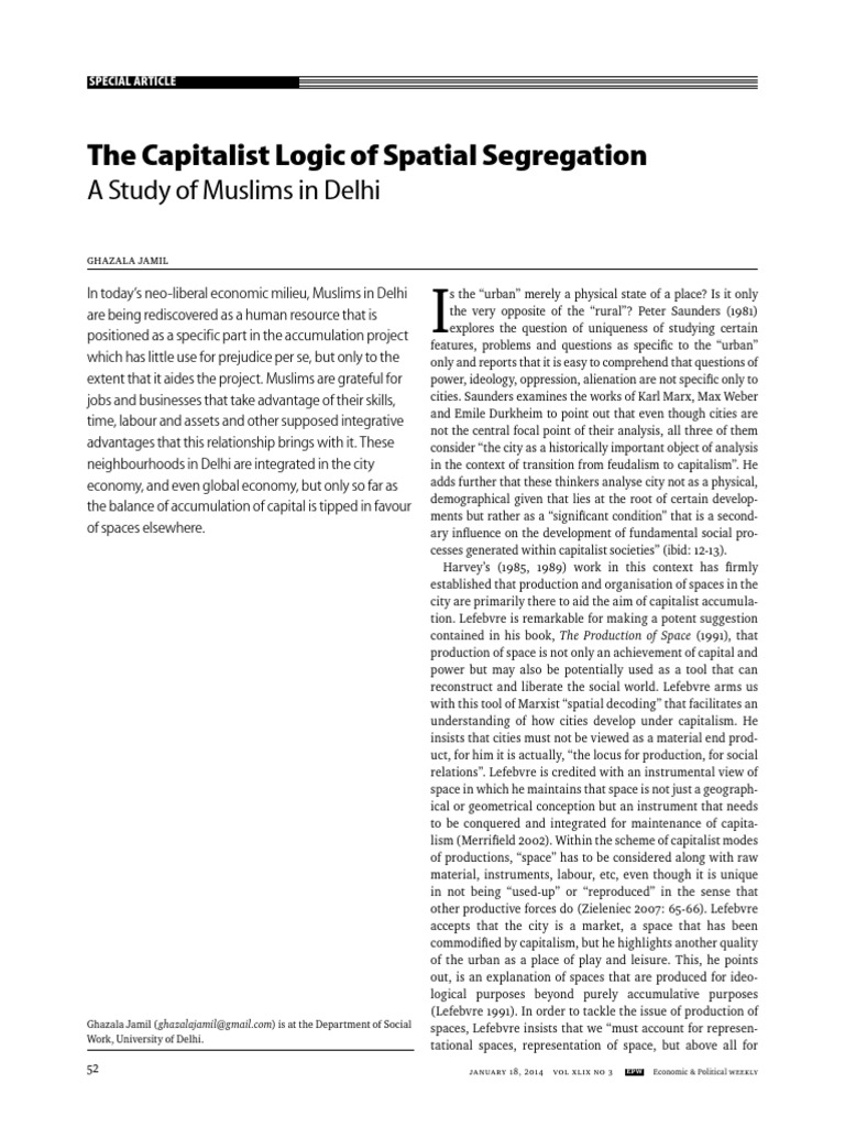 Capitalist Spatial Segregation in Delhi | PDF | Capitalism | Investing
