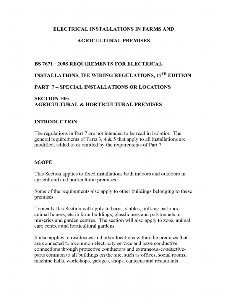 Electrical Installations in Farms | PDF | Electrical Wiring | Engineering