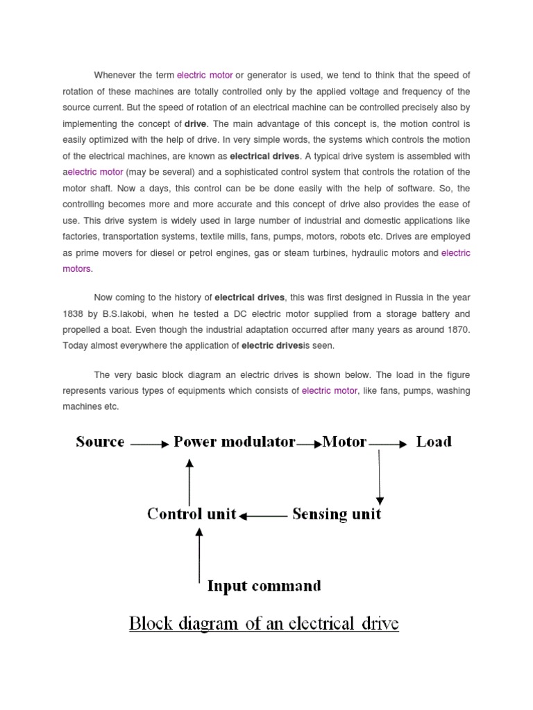 Classification and Components of Electrical Drive Systems | PDF ...