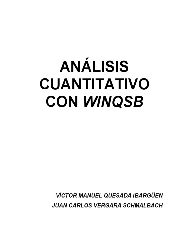 Manual de Uso WINQSB | PDF