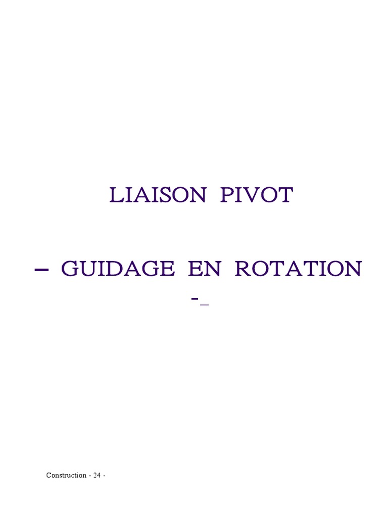 3 Liaisons Pivot | Download Free PDF | Palier (mécanique) | Ingénierie ...