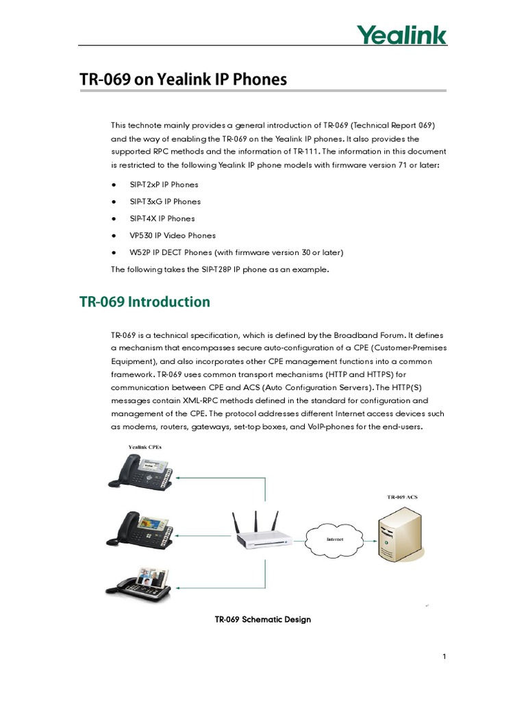 Yealink IP Phones TR-069 Guide | PDF | Networking Standards | Network Protocols