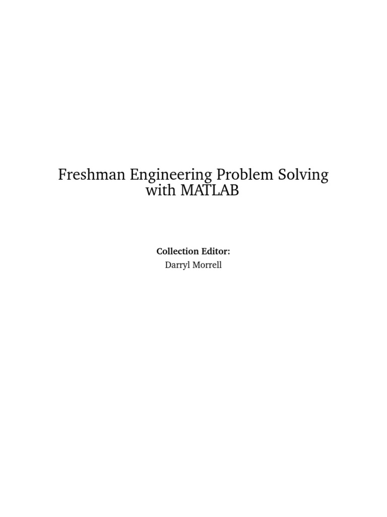 Freshman Engineering Problem Solving With Matlab Pdf Matrix 9517
