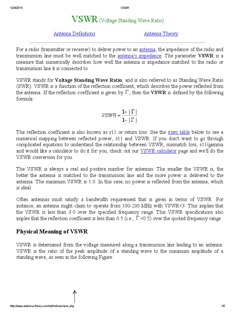 VSWR | PDF | Antenna (Radio) | Wireless