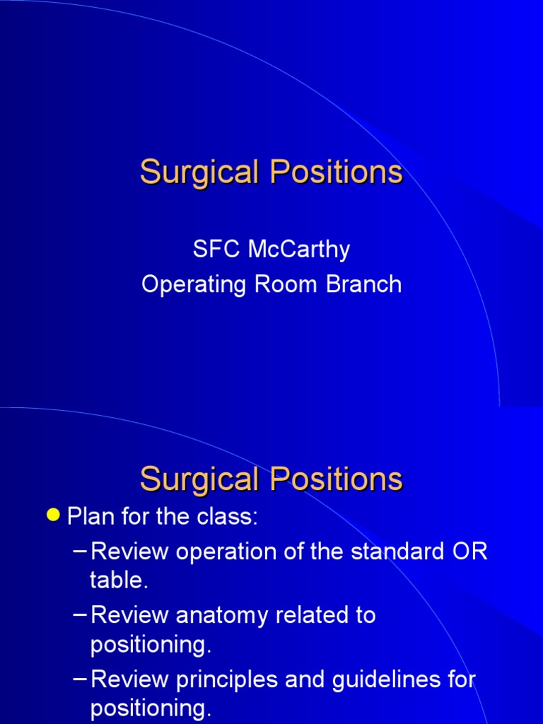 Surgical Positions | PDF | Surgery | Anatomy