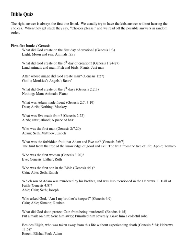 Quizzler Bible Quiz Full | PDF | John The Baptist | Christianity