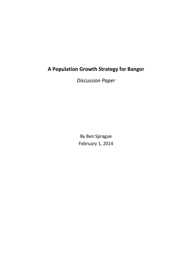 Bangor Population Growth Strategy - A Discussion Paper | PDF | Baby ...