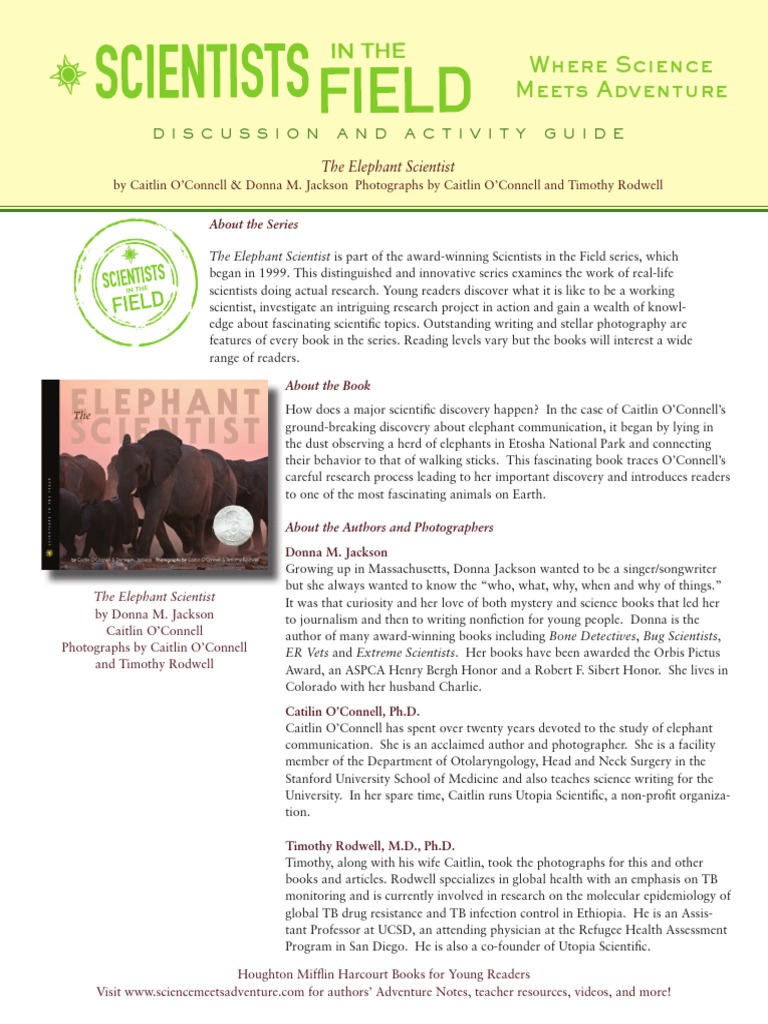 The Elephant Scientist Discussion Guide | PDF | Elephant | Ear