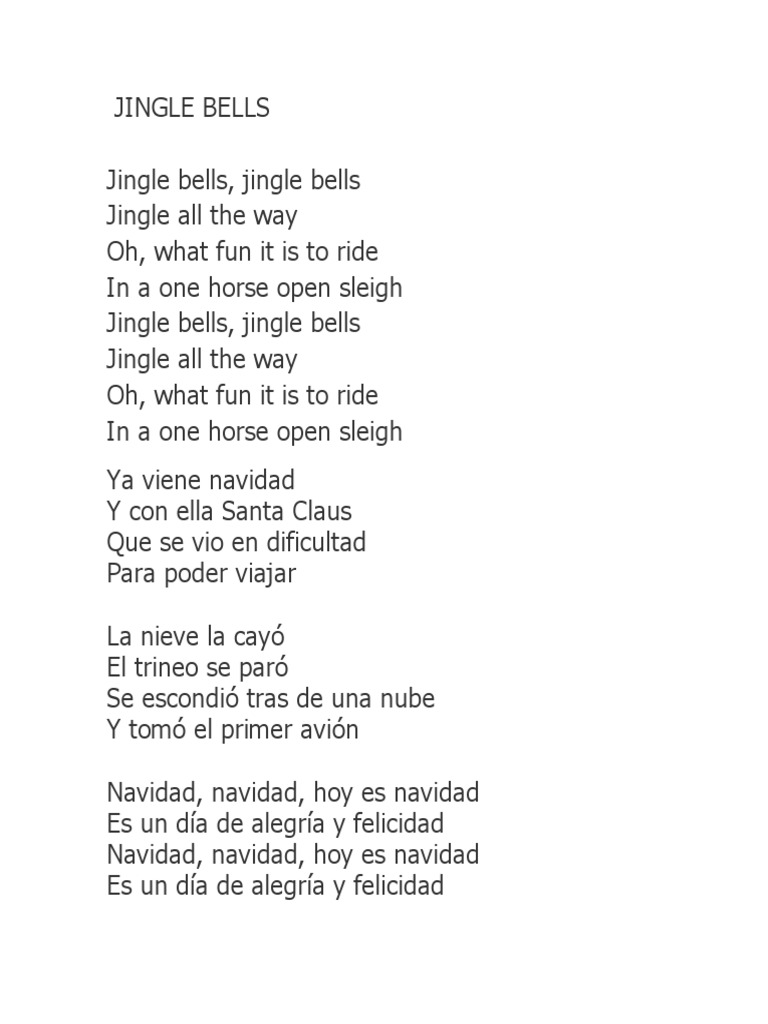Letra de Jingle Bells en Español | PDF