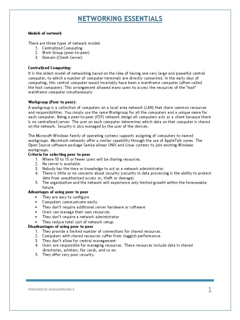 Networking Essentials PDF | PDF | Network Switch | Computer Network