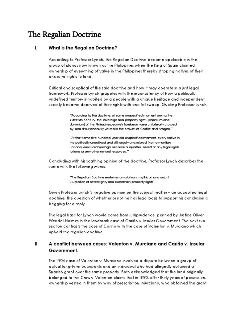 The Regalian Doctrine | Supreme Court Of The United States | Natural ...