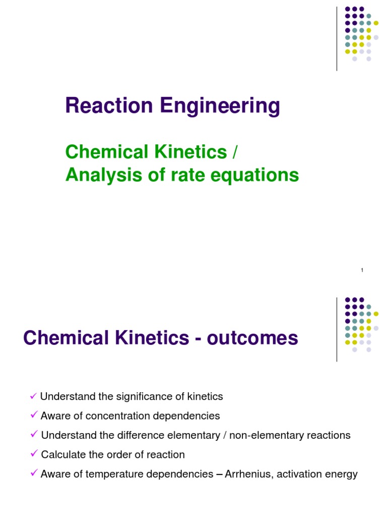 Week 2. Chemical Kinetics Analysis of Rate Equation | PDF | Chemical ...