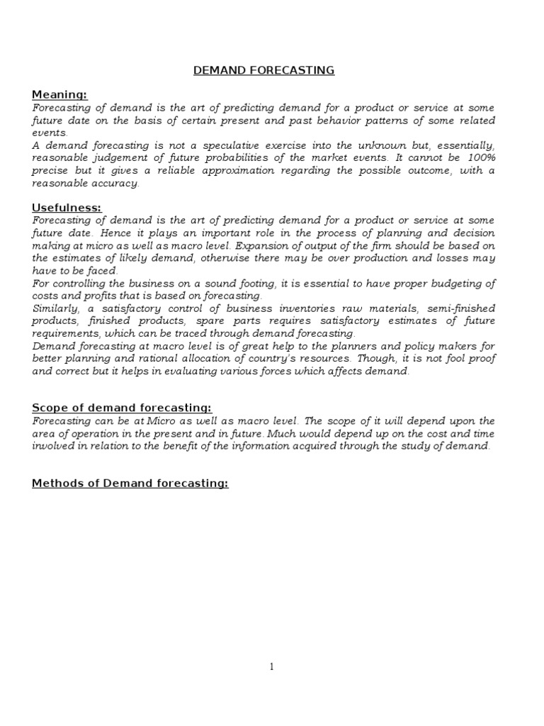 Demand Forecasting | PDF | Forecasting | Market Segmentation