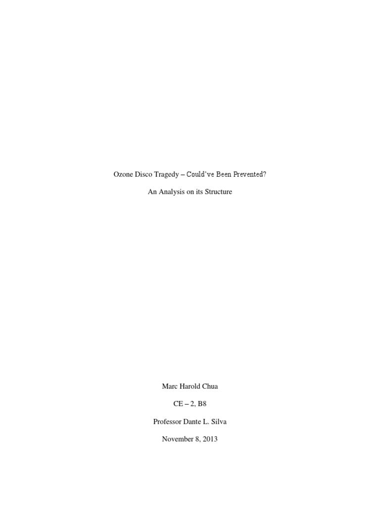 The Ozone Disco Tragedy: An Analysis of How the Nightclub's Structure ...
