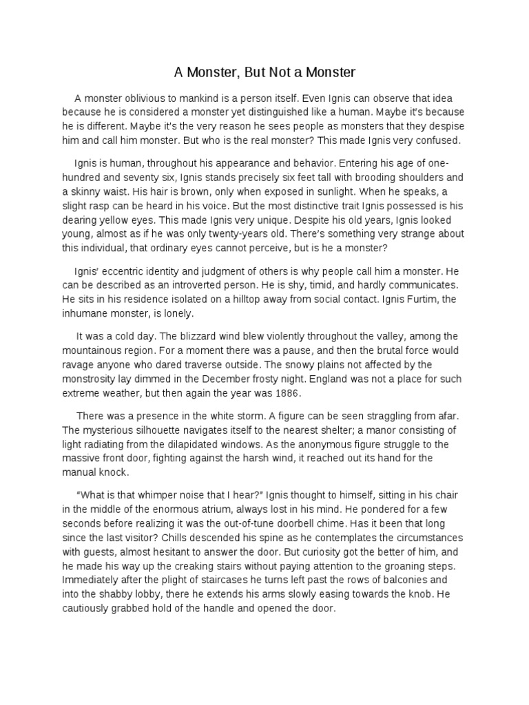 A Monster, Not A Monster | PDF | Nature