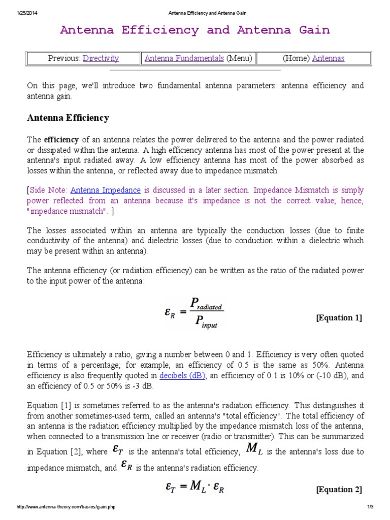 Antenna Efficiency and Antenna Gain | Download Free PDF | Antenna ...