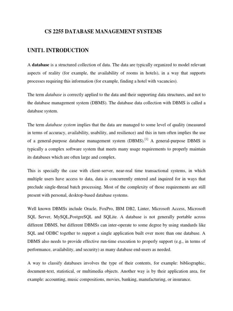 CS 2255 - Database Management Systems | PDF