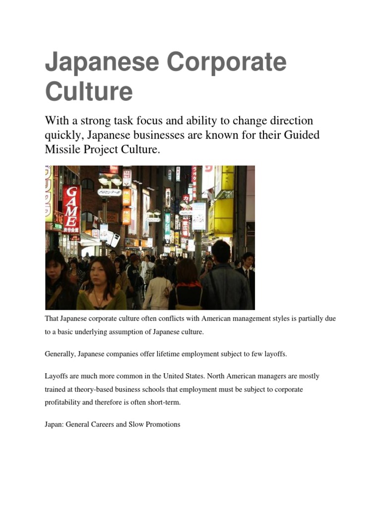 Japanese Corporate Culture | PDF | Japan | Companies Of Asia
