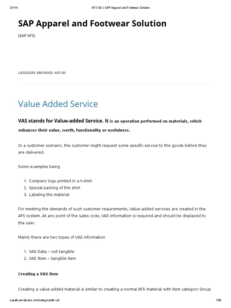 AFS SD - SAP Apparel and Footwear Solution | PDF | Warehouse | Delivery ...