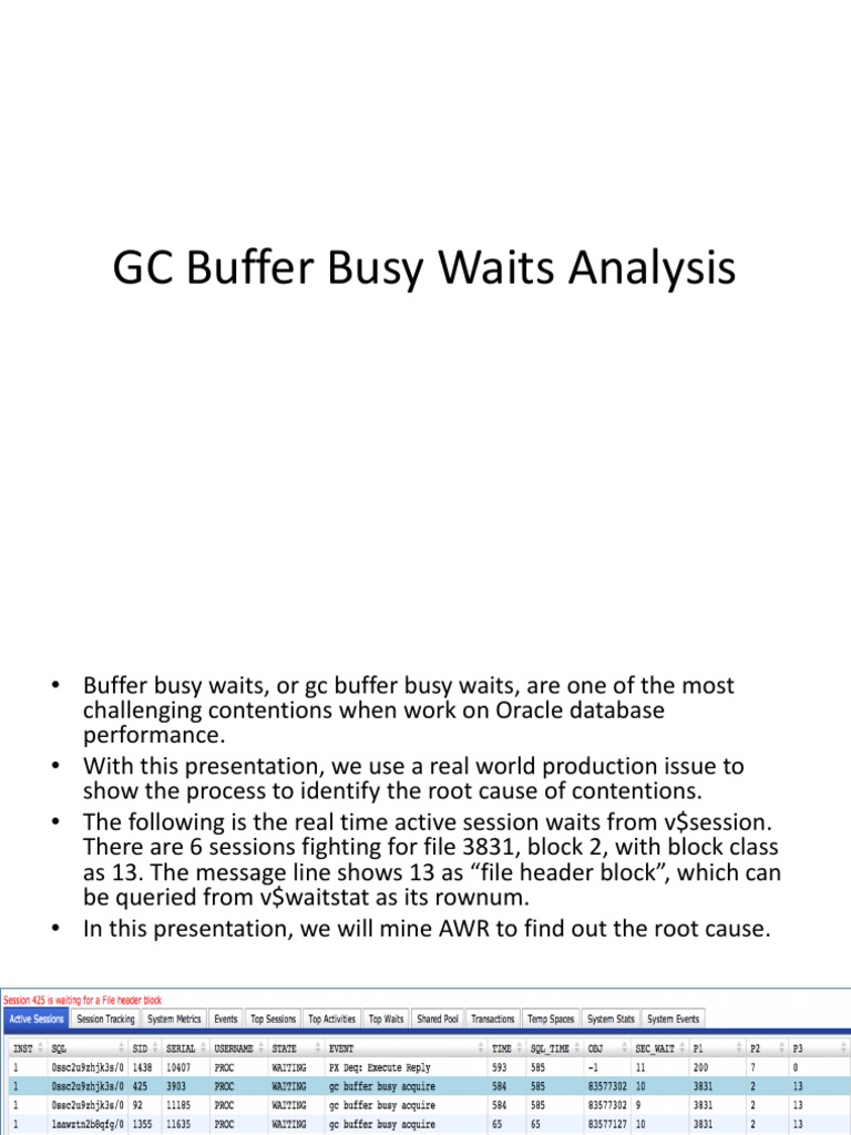GC Buffer Busy | Download Free PDF | Oracle Database | Sql