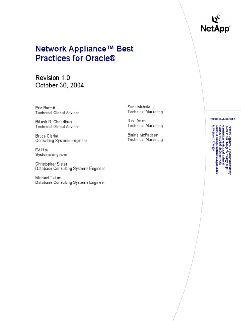 Oracle Netapp Best Practices Pdf Transmission Control Protocol Oracle Database