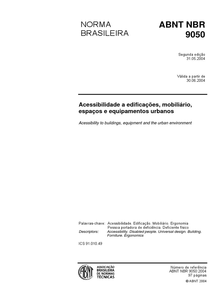 Norma Abnt NBR 9050 | PDF