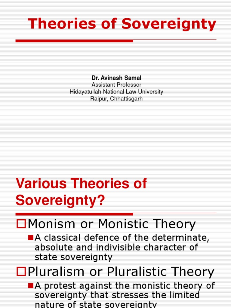 8a. Theories of Soverreignty | PDF | Sovereignty | Sovereign State