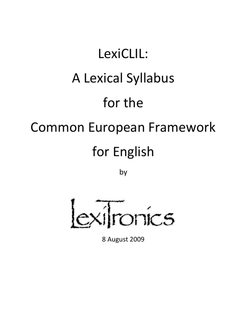 Common English Lexical Framework | PDF | Lexicon | Vocabulary