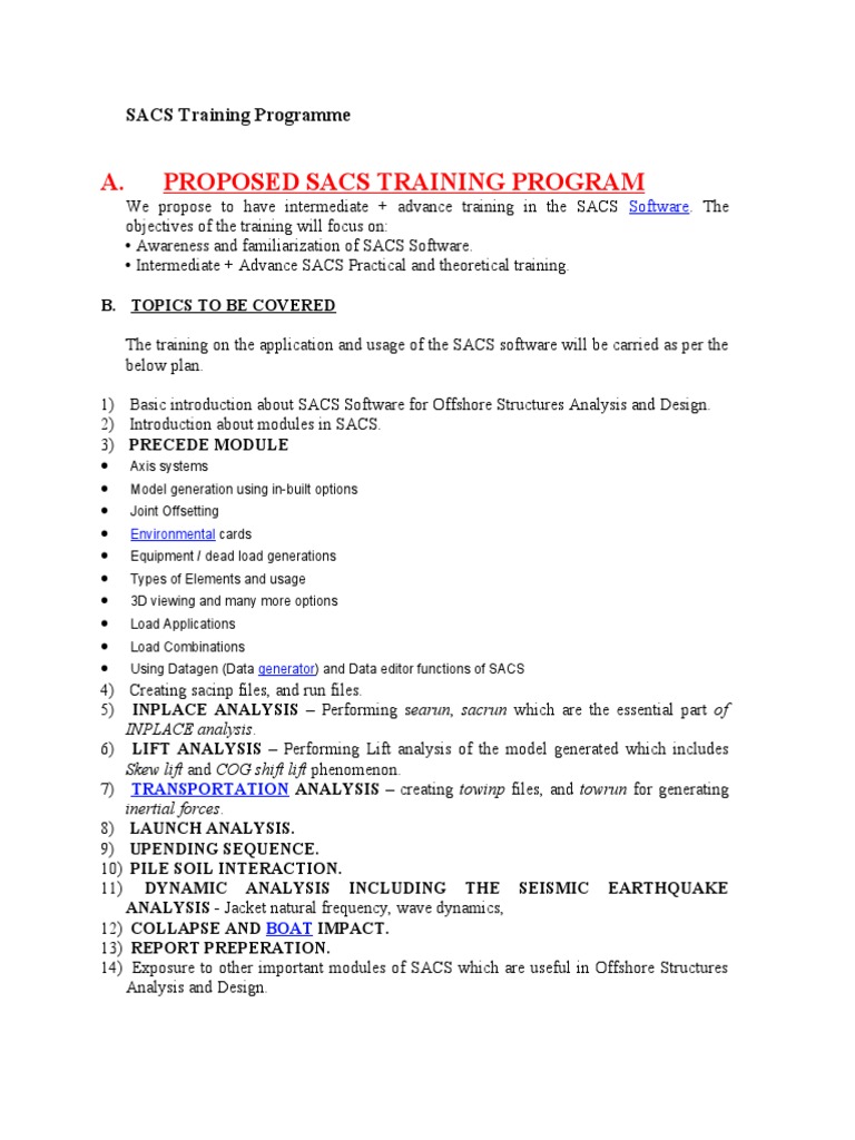 Proposed SACS Training Program: An Intermediate and Advanced Course on ...