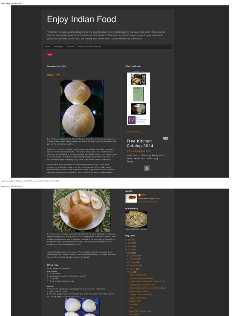 Enjoy Indian Food - Brun Pav | PDF | Indian Cuisine | South Asian Cuisine