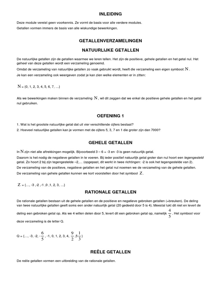Module 01 Getallenleer | PDF