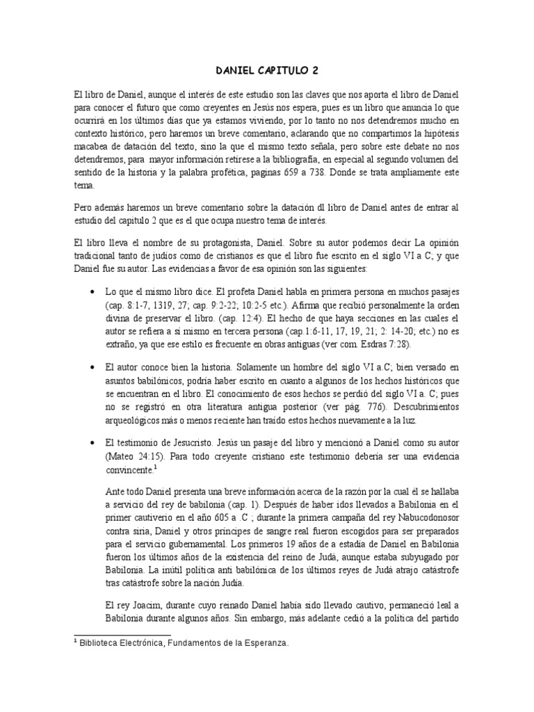 Interpretación de Daniel 2: El Sueño del Rey | PDF | Daniel (figura ...