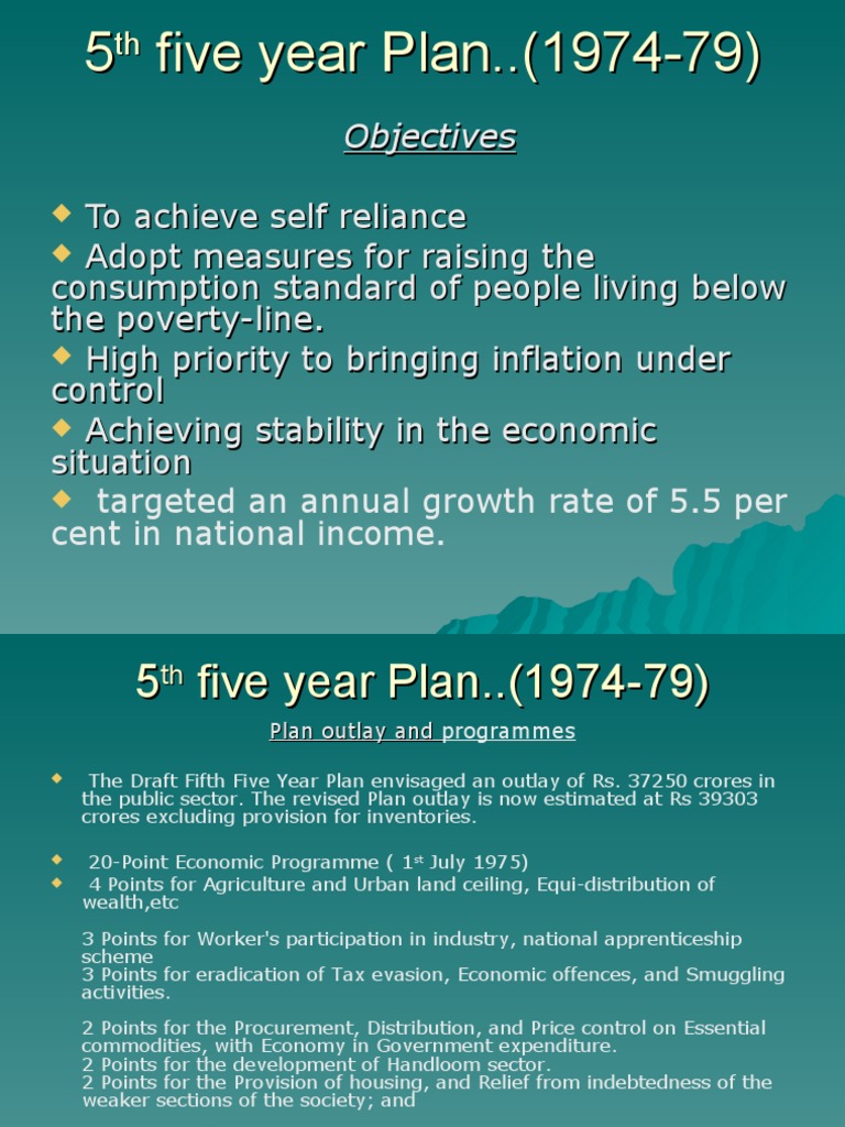 5th Five Year Plan | PDF | Economic Growth | Economies