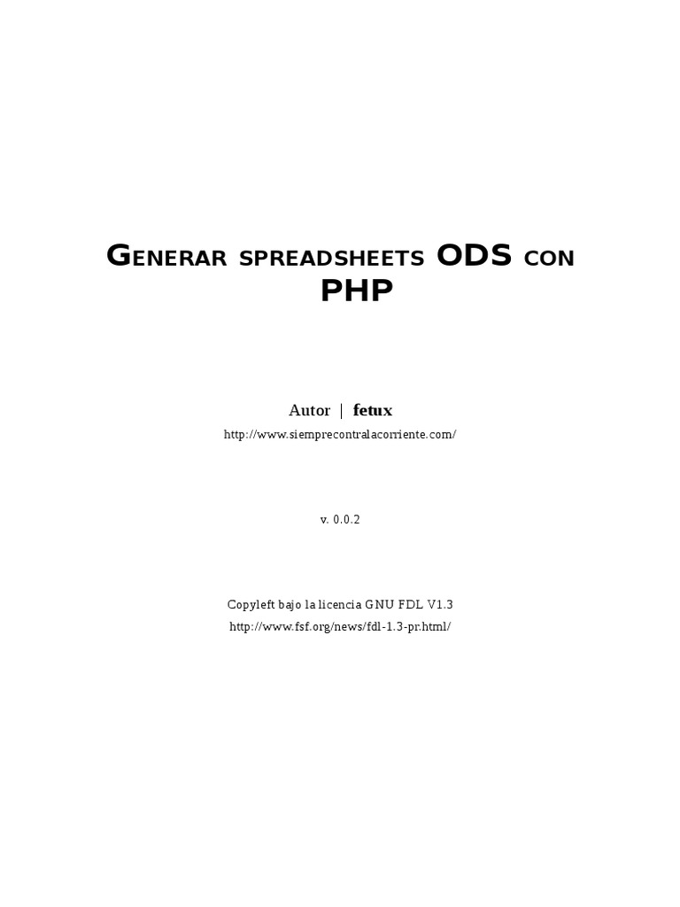 Generar Archivos Ods Con Php Pdf Integración Económica Economía