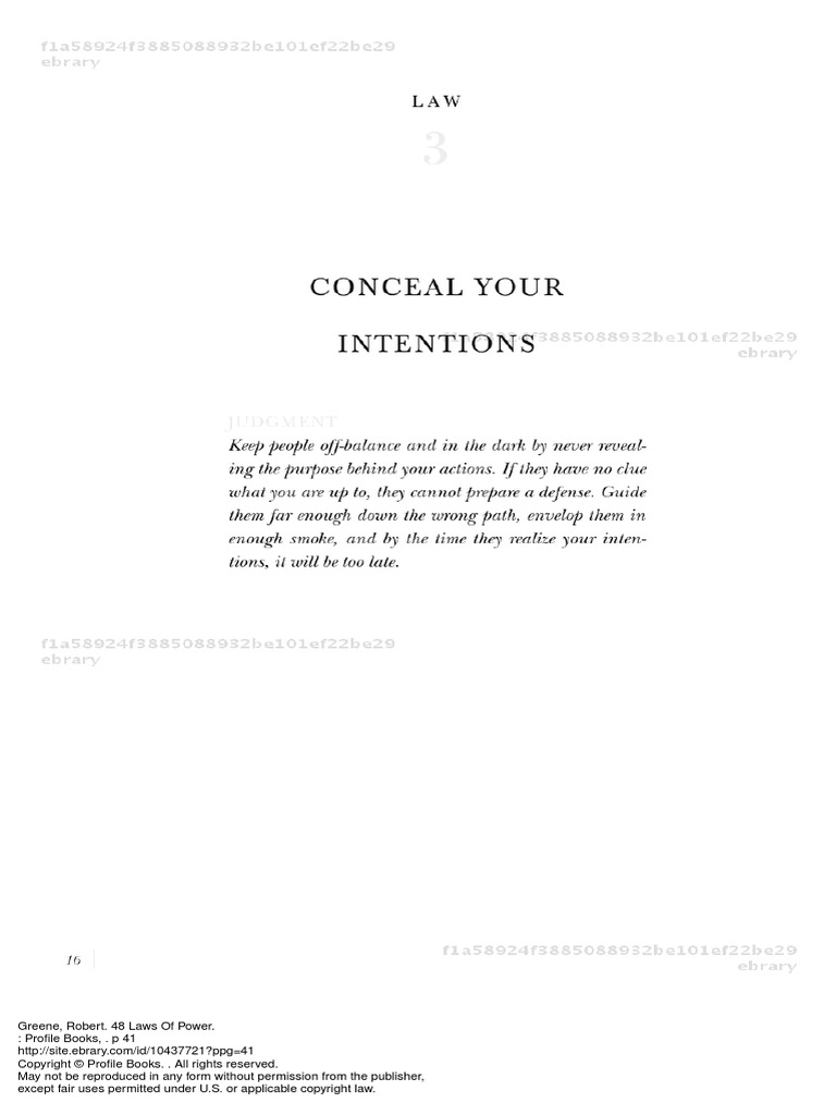The 48 Laws of Power - Chapter 3 | PDF | Fair Use | All Rights Reserved