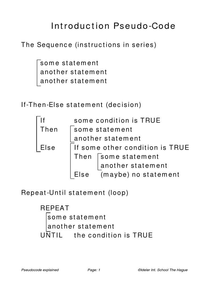 Pseudo Code 1 Control Flow Theoretical Computer Science Free 30