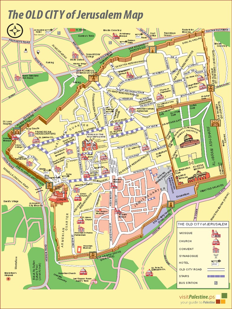 The Old City of Jerusalem Map | PDF | Bethlehem | Monotheistic Religions