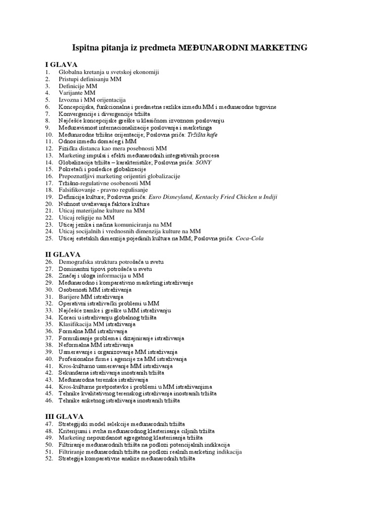 Medjunarodni Marketing | PDF