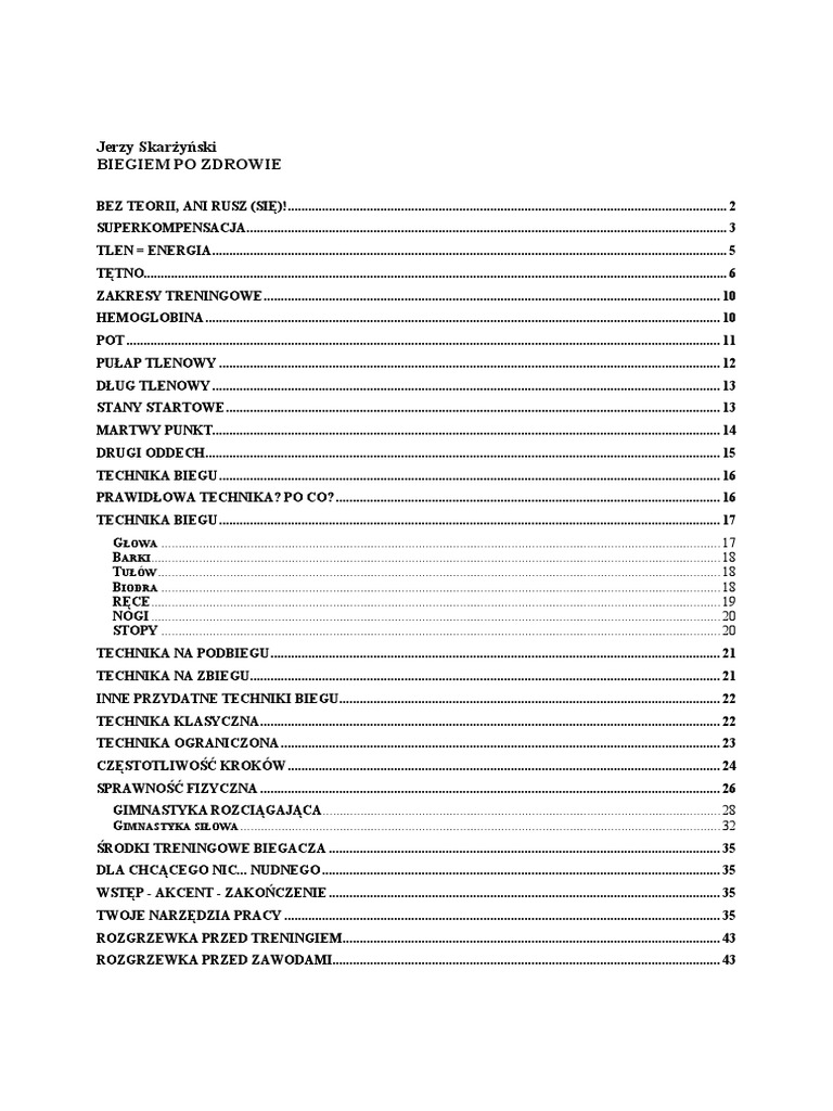 Biegiem Po Zdrowie - Jerzy Skarzynski | PDF