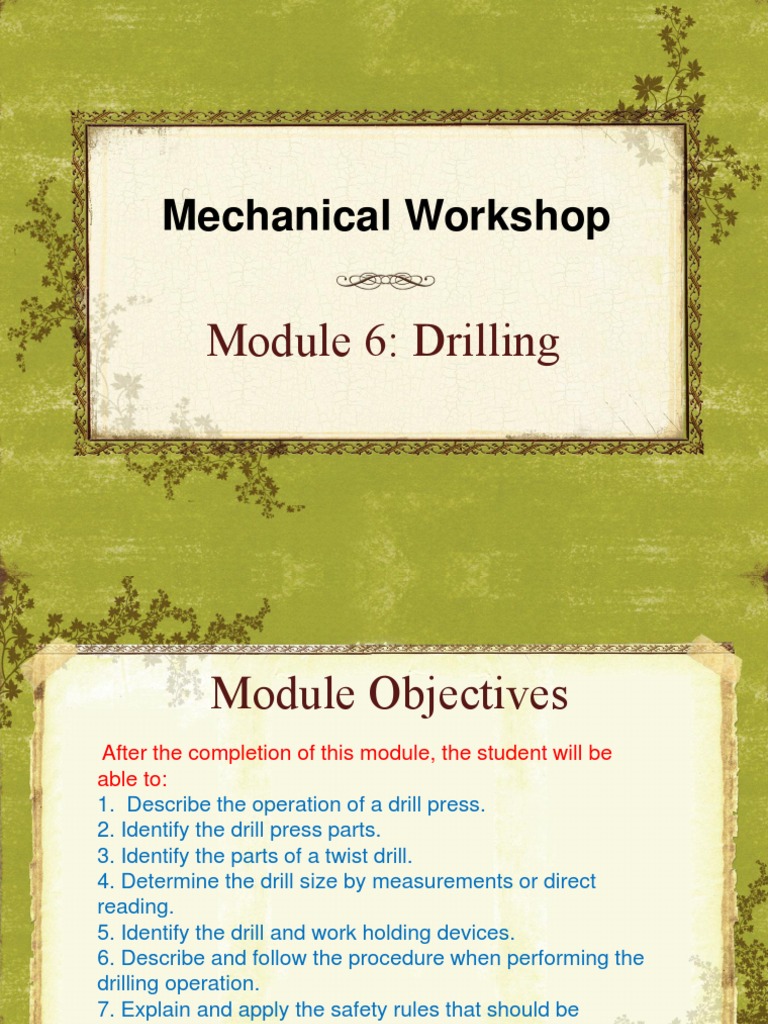 Module 6 Drilling | PDF | Drill | Drilling
