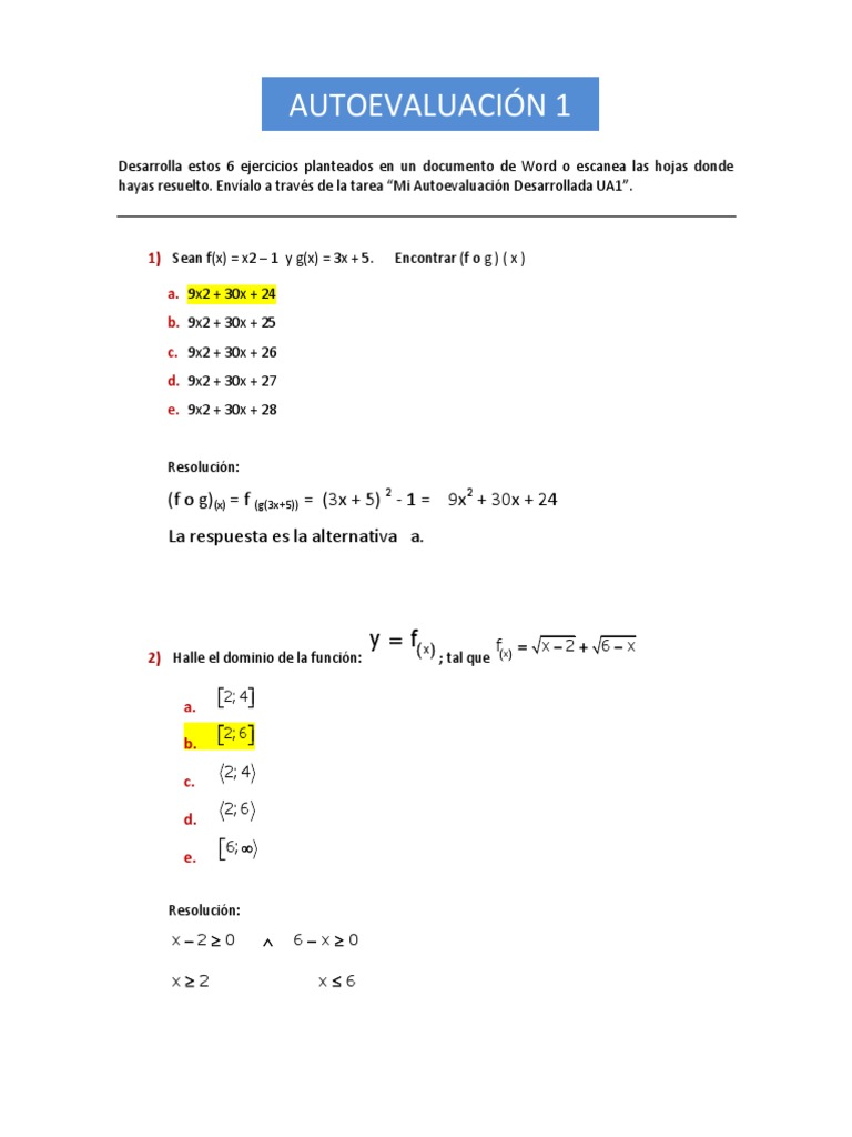 Autoeva UA1JoseMora | PDF | Análisis matemático | Enseñanza de matemática